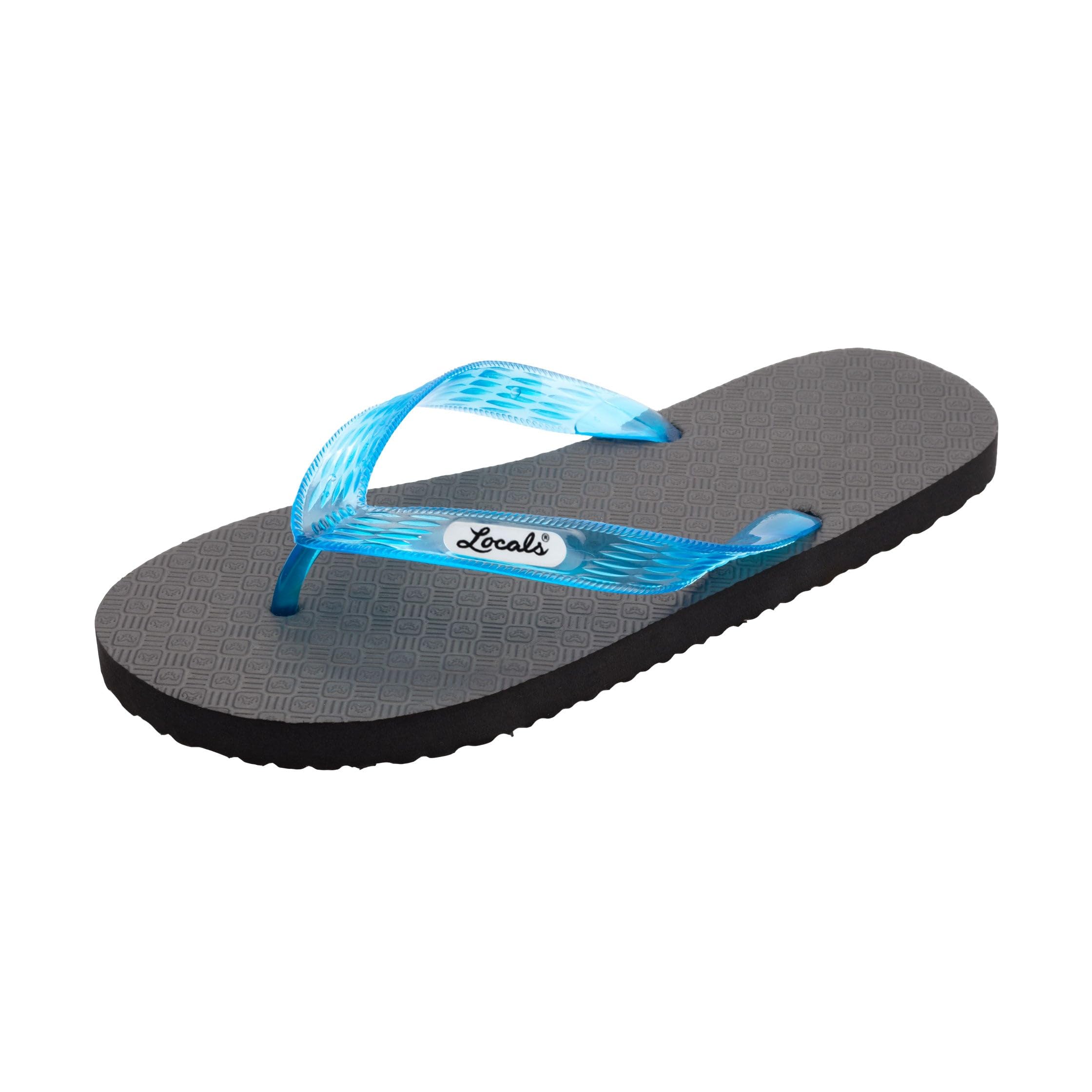 Locals Original Slippah, Translucent Turquoise Strap, 9-10 US Women / 8-9 US Men (Marked as Size 11)