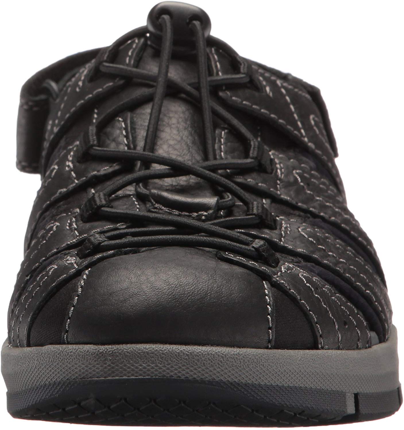 Clarks Men's Brixby Cove Fisherman Sandal, Black Leather, 11 M US
