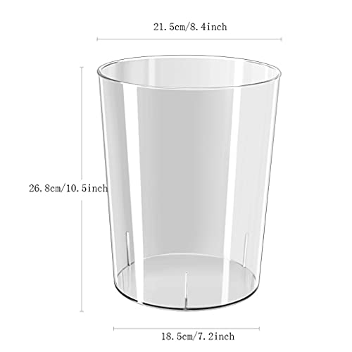 Trash can Thick Trash Can PET Waste Basket Wear-Resistant Garbage Can for Bathroom, Bedroom, Home Office, Dorm 21.5x18.5x26.8 cm Rubbish Recycle Bins (Color : Clear)