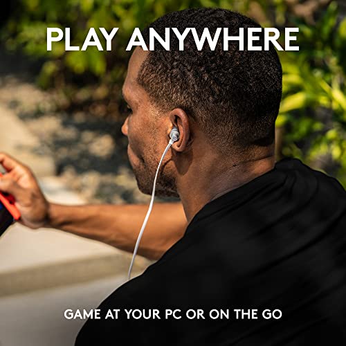 Logitech G333 Gaming Earphones with Dual Audio Drivers, in-line mic and Volume Control, Compatible with PC/PS/Xbox/Nintendo/Mobile with 3.5mm Aux or USB-C Port - White (Renewed)