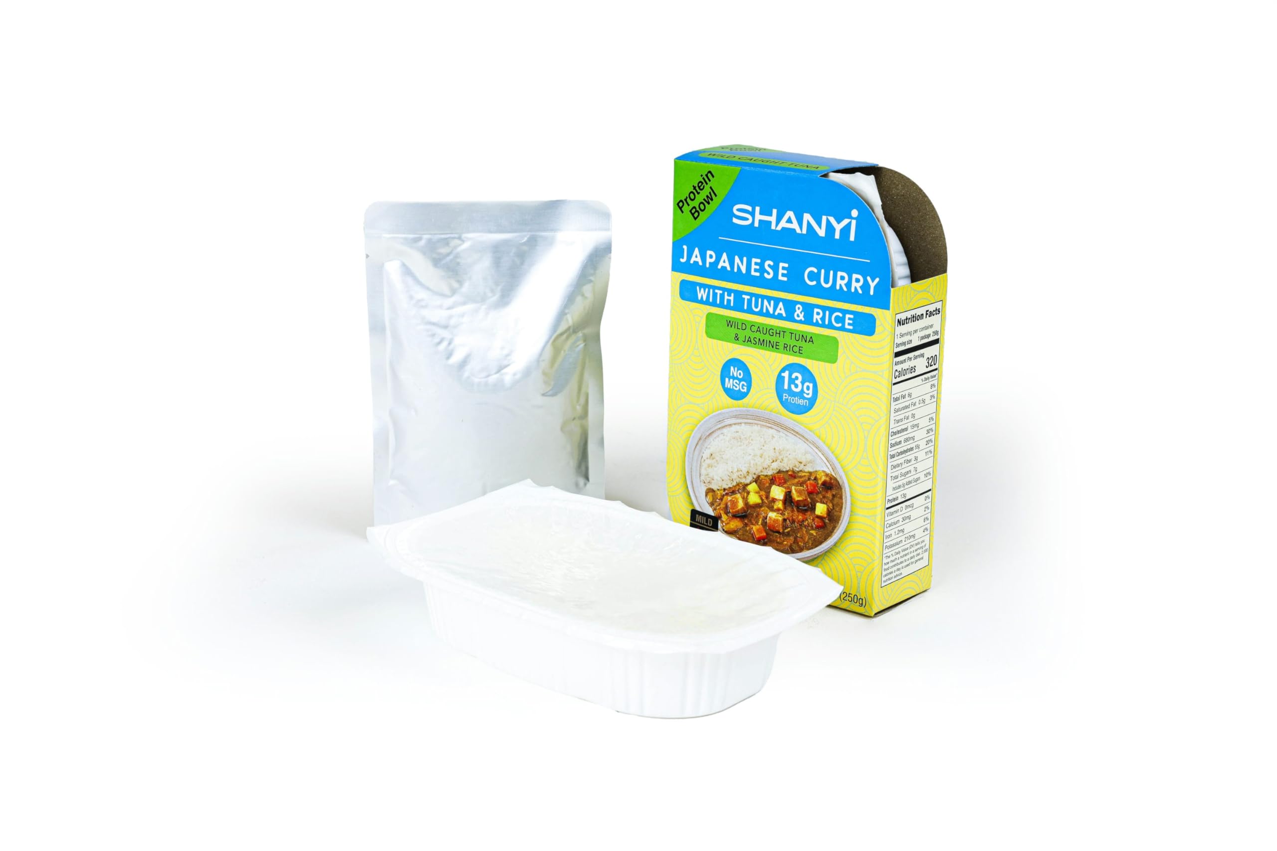 ShanYi Instant Microwave Meals, Japanese Curry with Tuna and Jasmine Rice 250g/8.8oz, Case of 6