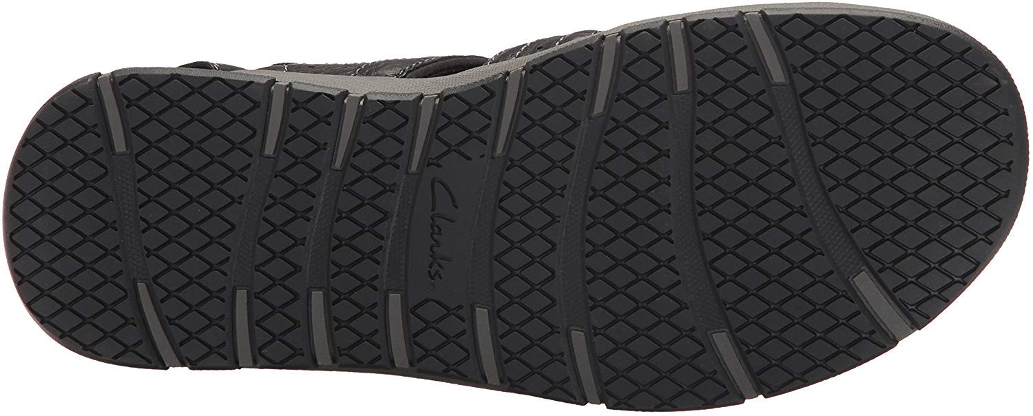 Clarks Men's Brixby Cove Fisherman Sandal, Black Leather, 11 M US
