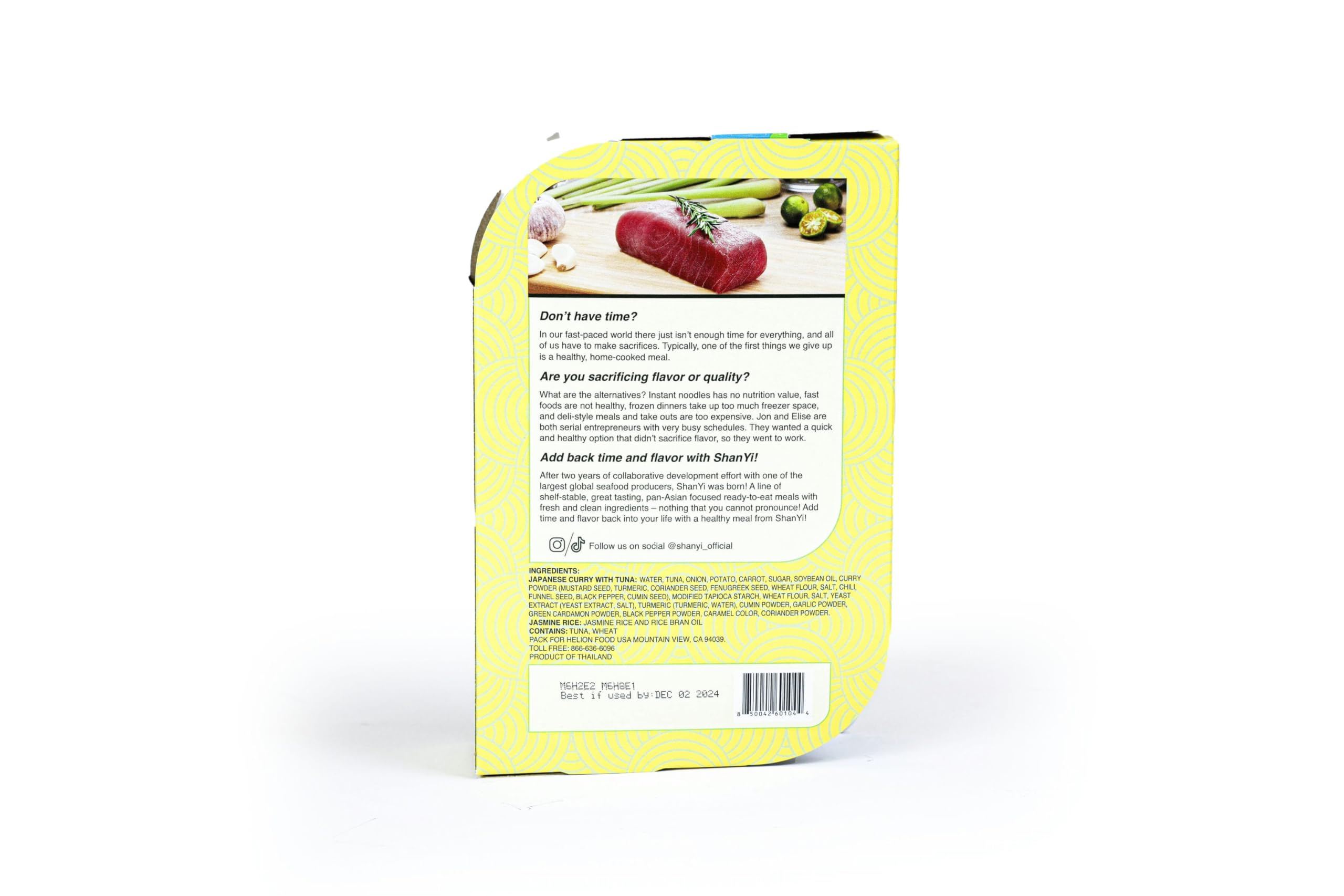 ShanYi Instant Microwave Meals, Japanese Curry with Tuna and Jasmine Rice 250g/8.8oz, Case of 6