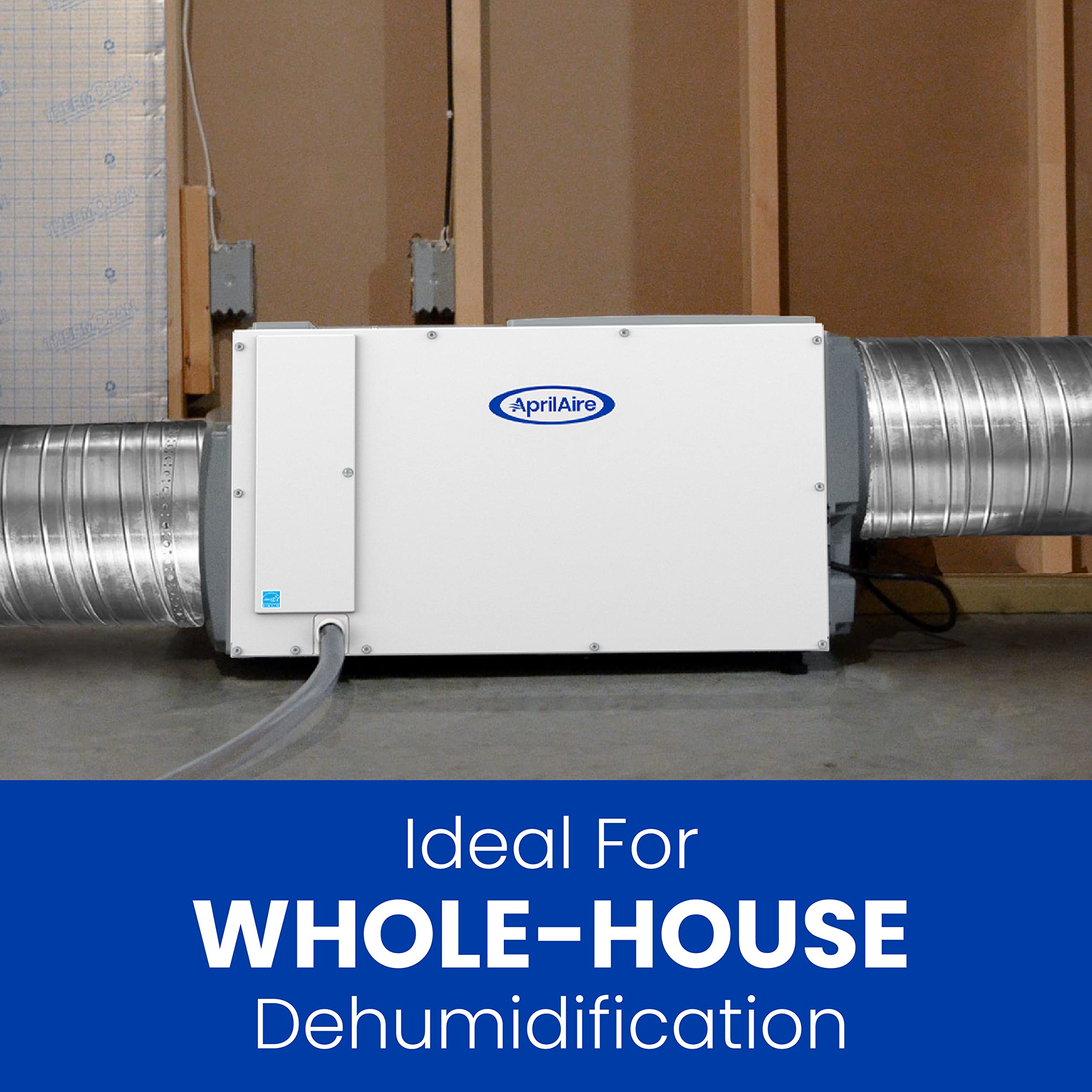 AprilAire E100C Pro 100-Pint Whole-House Dehumidifier with Castors, Energy Star Certified, Commercial-Grade Whole-Home Dehumidifier for Basement, Crawlspace, or Whole House up to 5,500 sq. ft.