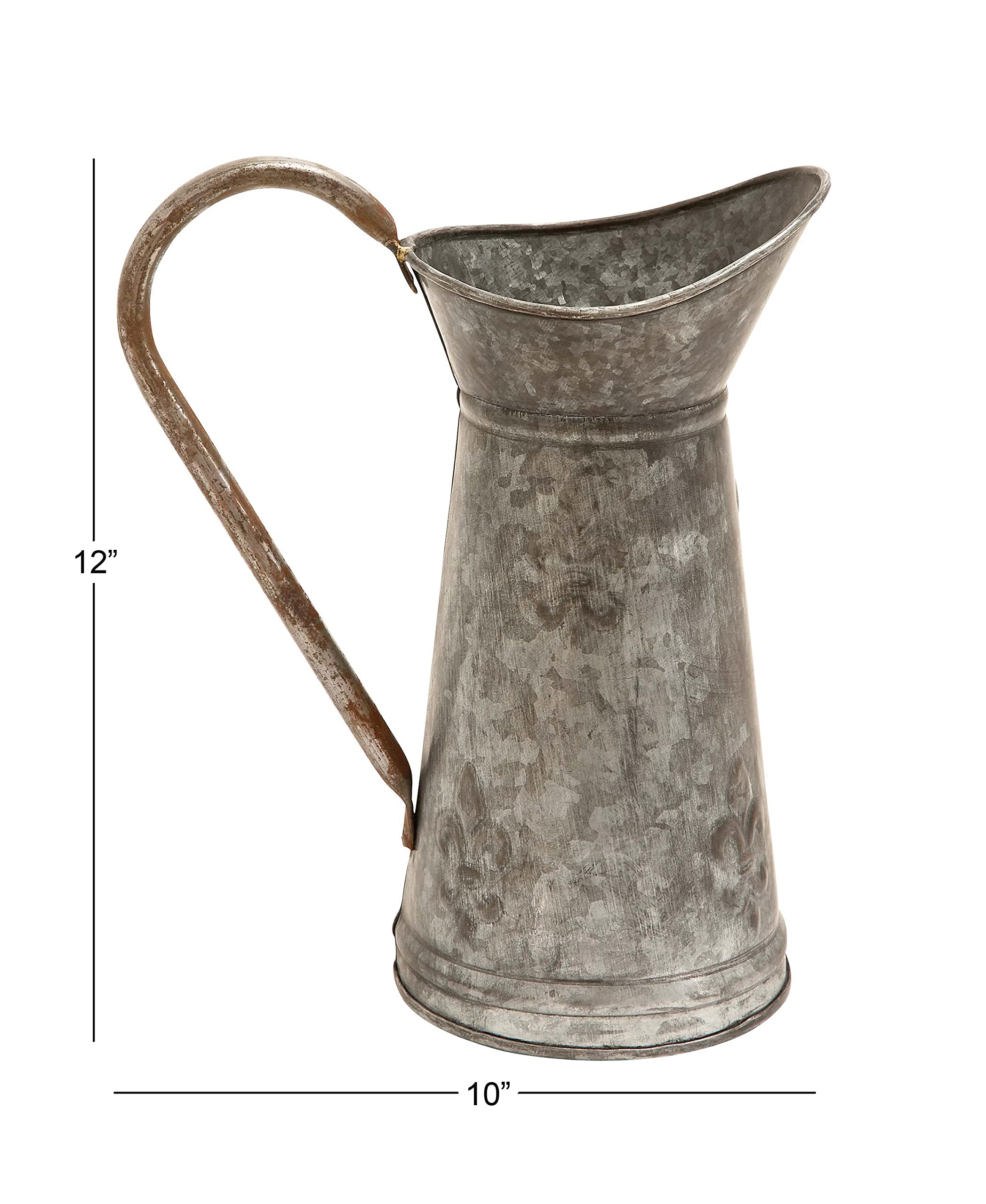 Deco 79 Metal Watering Can Indoor Outdoor Planter Small Planter Pot, Planter 10" x 6" x 12", Brown