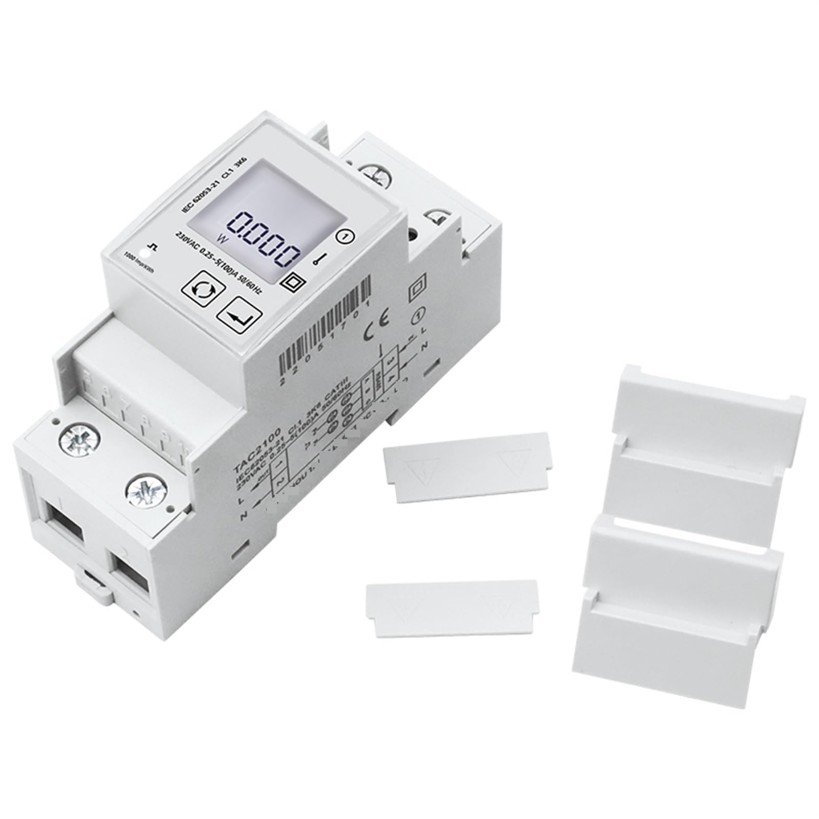 BBAUER SDM Modbus 230V Multifunction Energy Meter Single-Phase One Pulse Output with RS485 K W VA A V KWH 45-65Hz 1Pcs