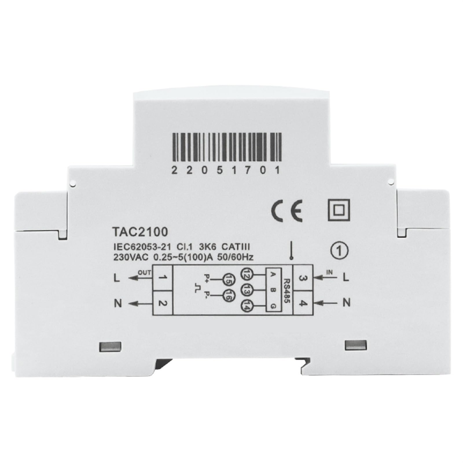 BBAUER SDM Modbus 230V Multifunction Energy Meter Single-Phase One Pulse Output with RS485 K W VA A V KWH 45-65Hz 1Pcs