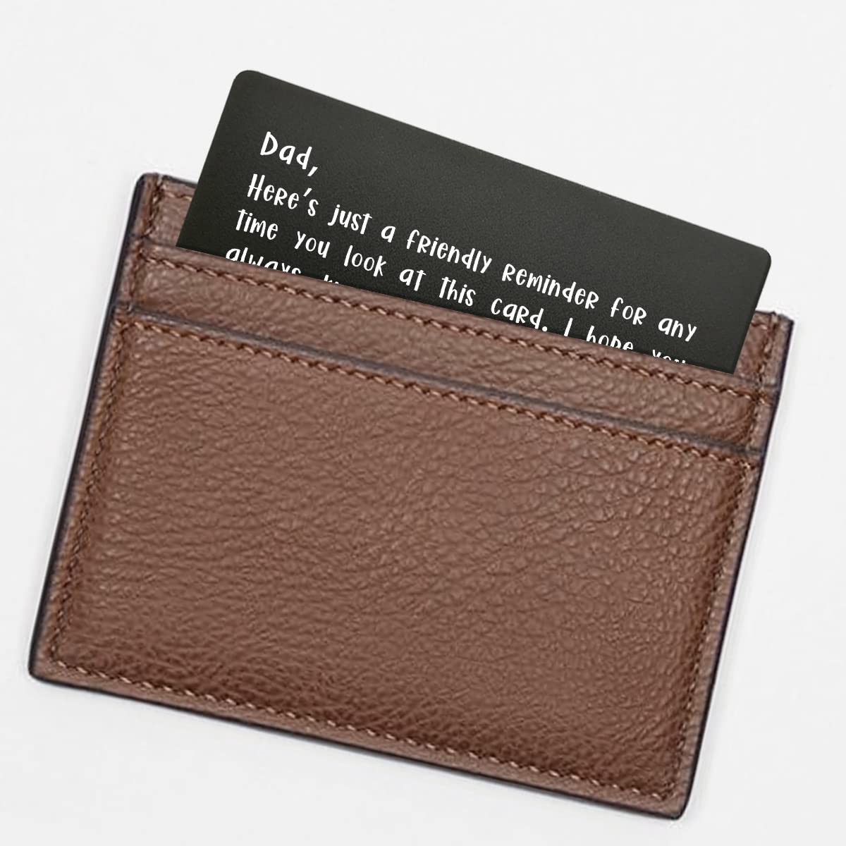 Father's Day Gift, Laser Engraved, Metal Card, Wallet Insert for Dad, Father's Day Gift for Dad from Daughter, Dad Gift from Son to Father, Dad Birthday Gift for Dad (Black)