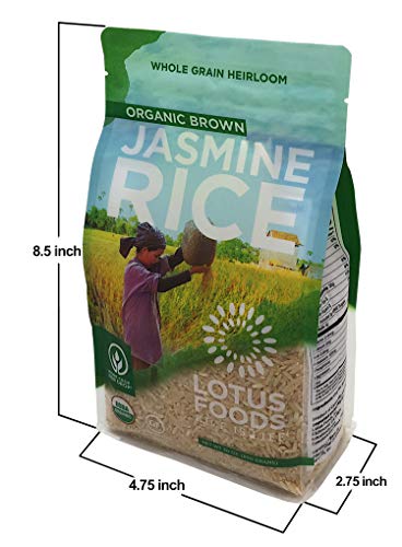 Lotus Foods Organic Brown Jasmine Rice, 30 Oz(Pack of 6)