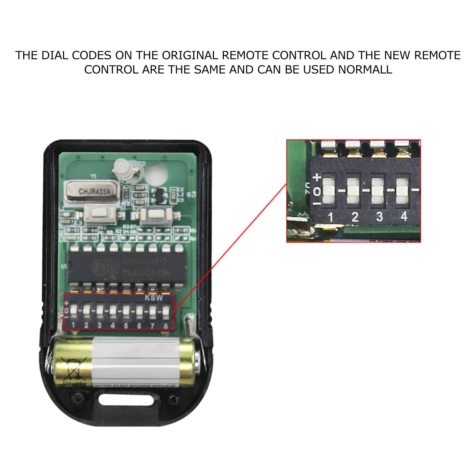 Garage Door Remote Control, Garage Door Opener Remote Control Door LED Light Window Entrance Access Control