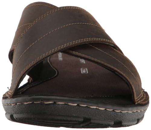 Rockport Men's Darwyn Xband Slide Sandal, Brown II Leather, 14 W US