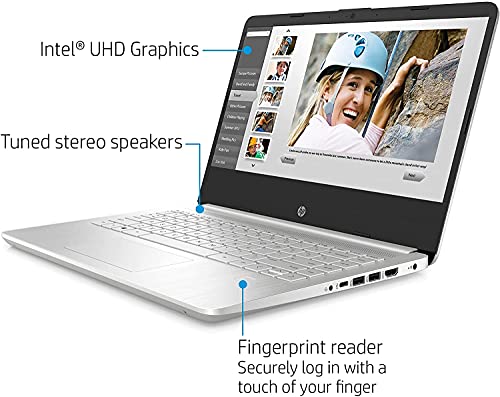 HP 2022 New Flagship 14 Laptop: 14" FHD IPS Display, Dynamic 4-Core Intel i3-1125G4(Upto 3.7GHz), 16GB RAM, 256GB SSD, UHD Graphics, Backlit-KYB, FP-Reader, WiFi, Fast Charge, HDMI, USB-C, Win10S, TF