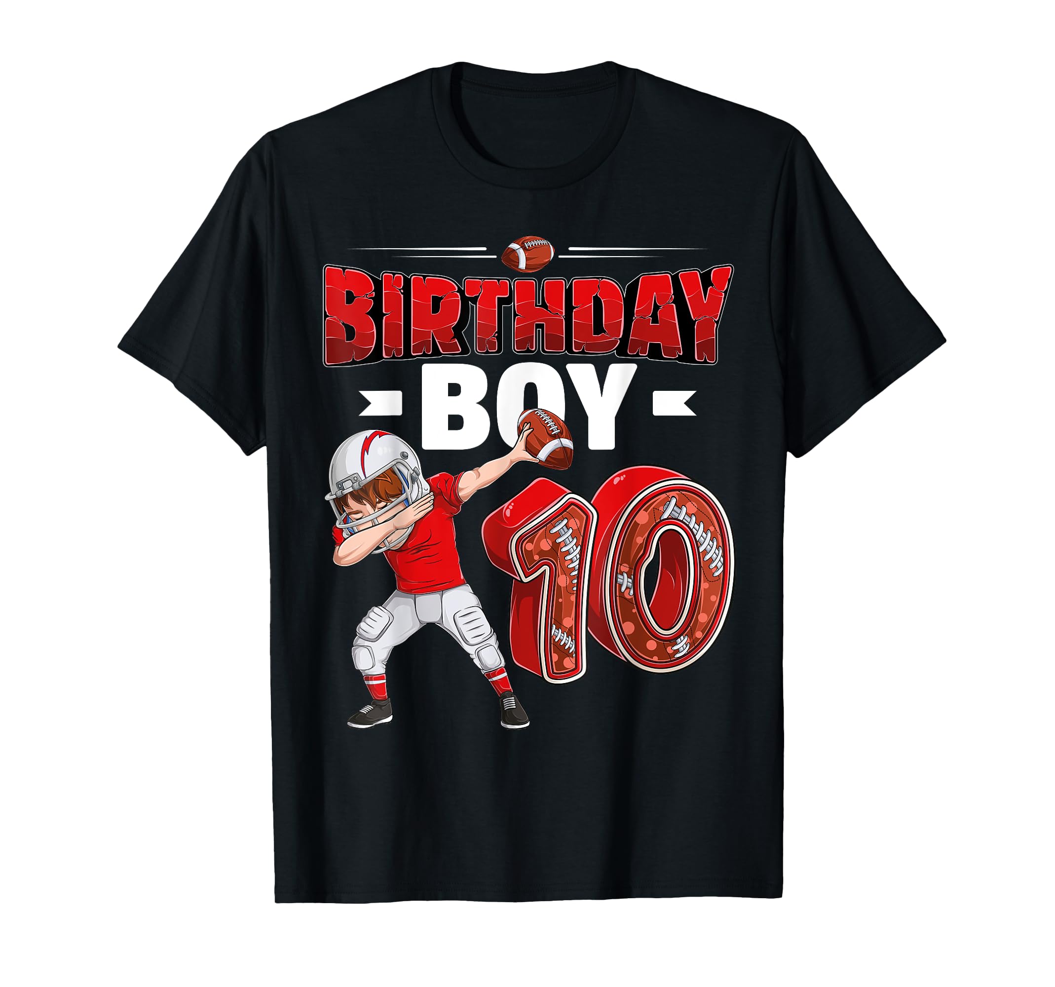 dabbing boy 10 year old American football 10th birthday T-Shirt