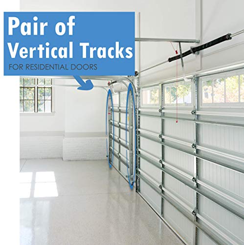 Garage Door Vertical Track Replacement โ Set of Left and Right for 7 Foot Tall - Galvanized Steel Hardware Door Rails for Residential/Light Commercial Side Tracks for 2-inch Rollers