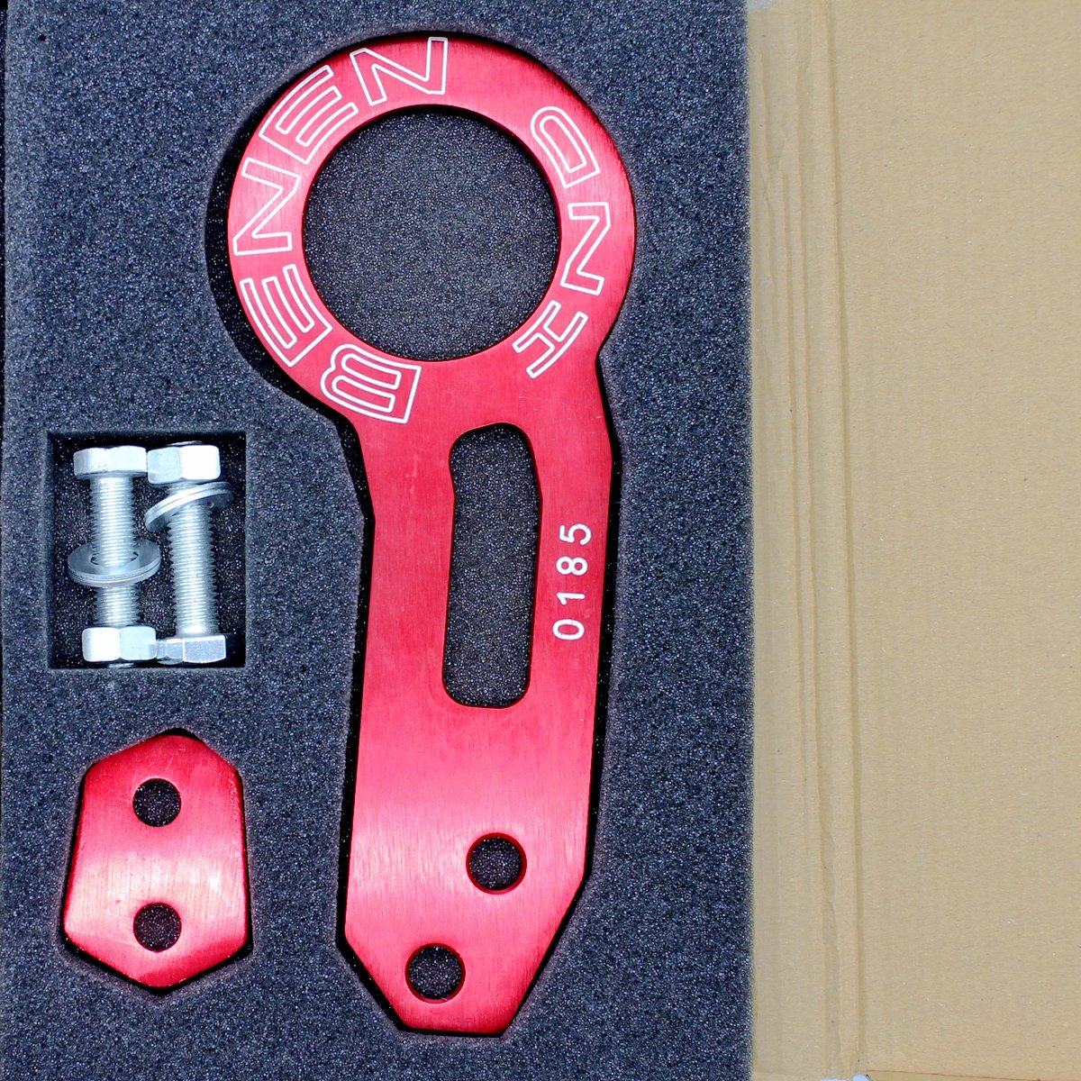 Heart Horse Rear Tow Towing Hook for Universal Car, JDM Bumper Quick Release Auto Trailer Ring Aluminum Alloy, Improved Wiredrawing Anodizing (Red)