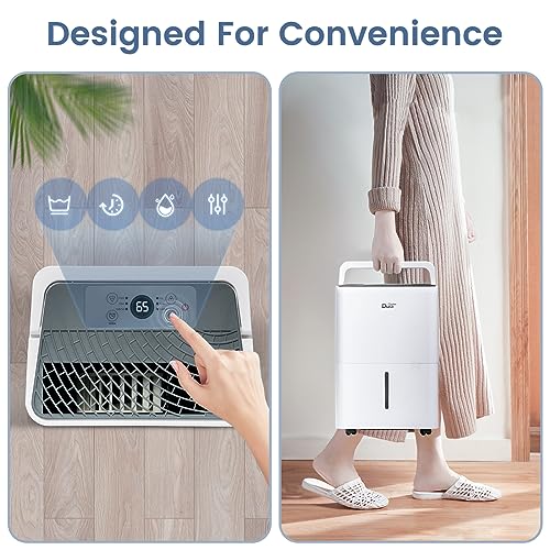 DuraComfort Dehumidifiers For Home With Hose,Up to 1000 Sq.Ft Dehumidifier for Basement Bedroom Bathroom,Suitable for various small rooms,white