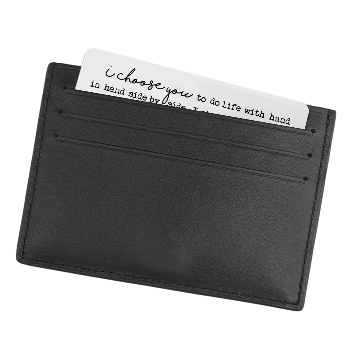 I Choose You Metal Wallet Insert Card, Engraved Gift for Him, Pocket Keepsake, Husband Gift, Anniversary Gift for Men, Wedding Anniversary Gift for Husband, Gifts for Him (Silver)