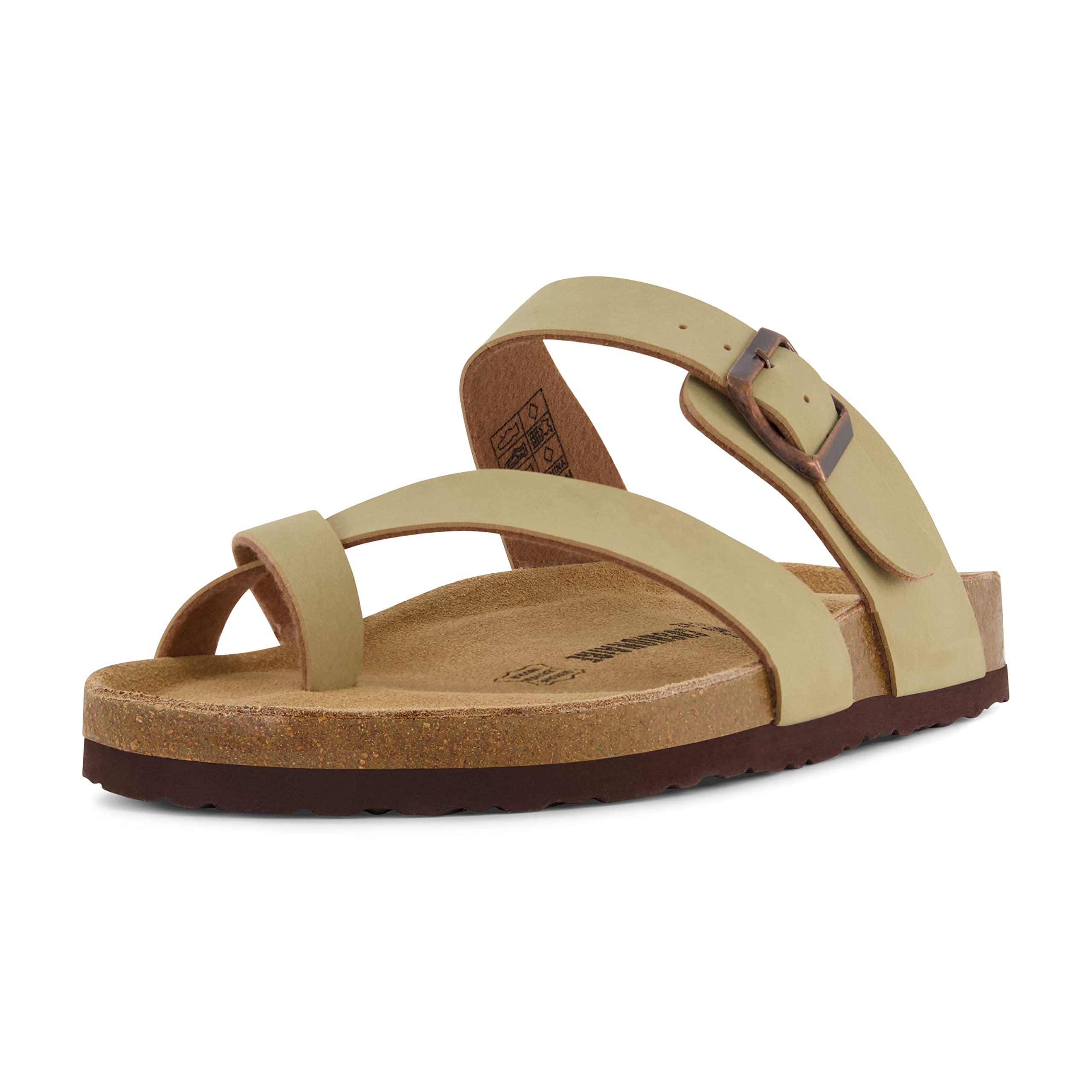 CUSHIONAIRE Men's Luna-M Cork footbed Sandal with +Comfort, Taupe Nubuck 12