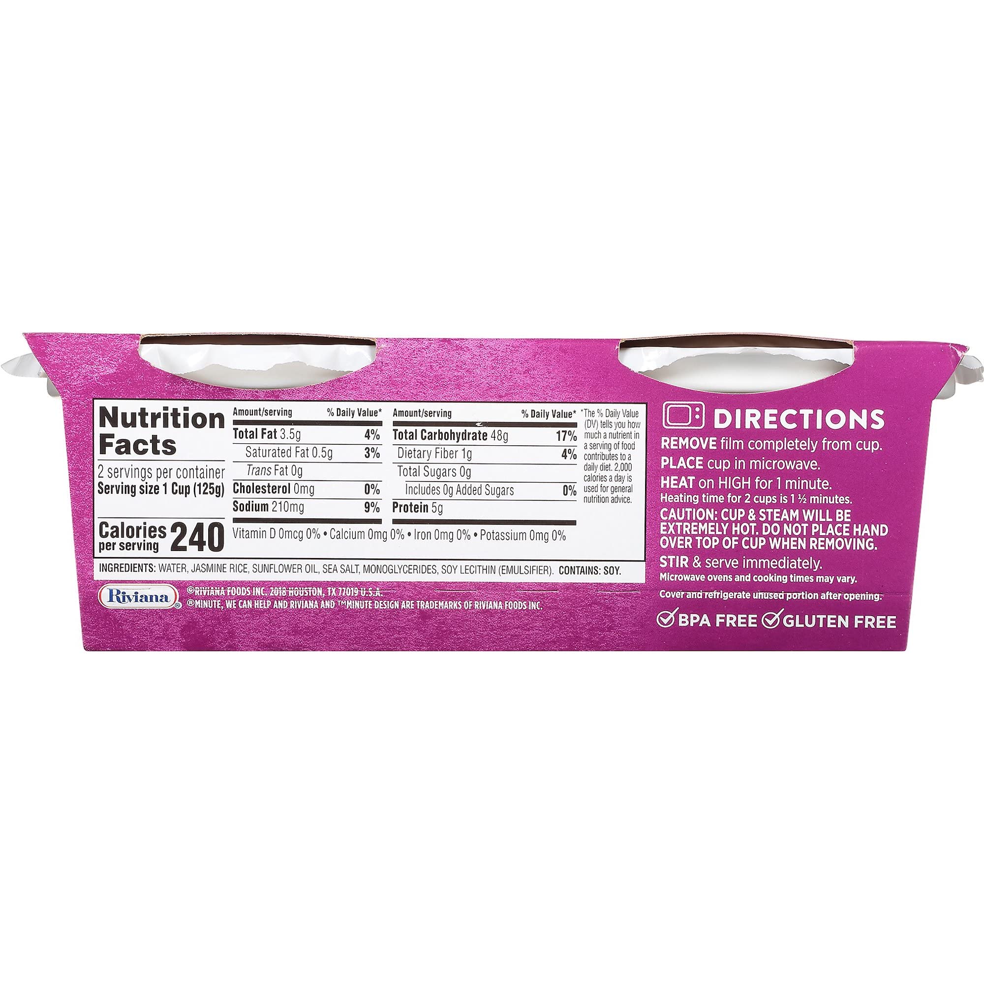 Microwaveable Jasmine Rice Bundle 8.8 Oz 2-Pack of Minute Jasmine Rice in Ready To Serve Cups and 3 My Outlet Mall Resealable Portable Storage Pouches