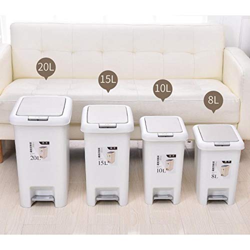 Adaap Step-On Lid Trash Can for Home Kitchen and Bathroom Garbage Trash Can Brushed Rectangular Garbage Bin 10 Gallon,Coffee(A100659vdf)