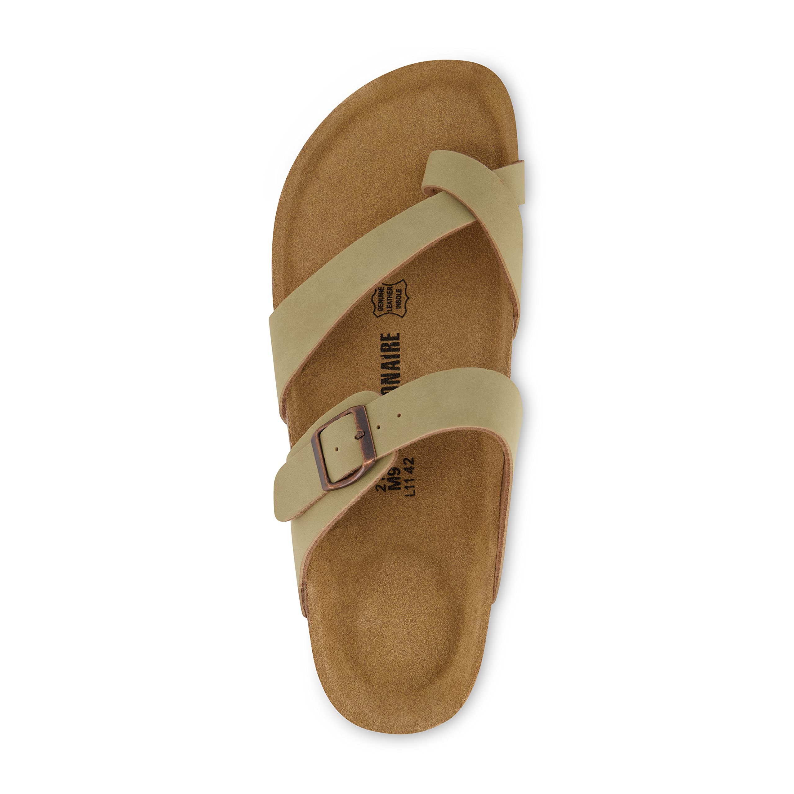 CUSHIONAIRE Men's Luna-M Cork footbed Sandal with +Comfort, Taupe Nubuck 12
