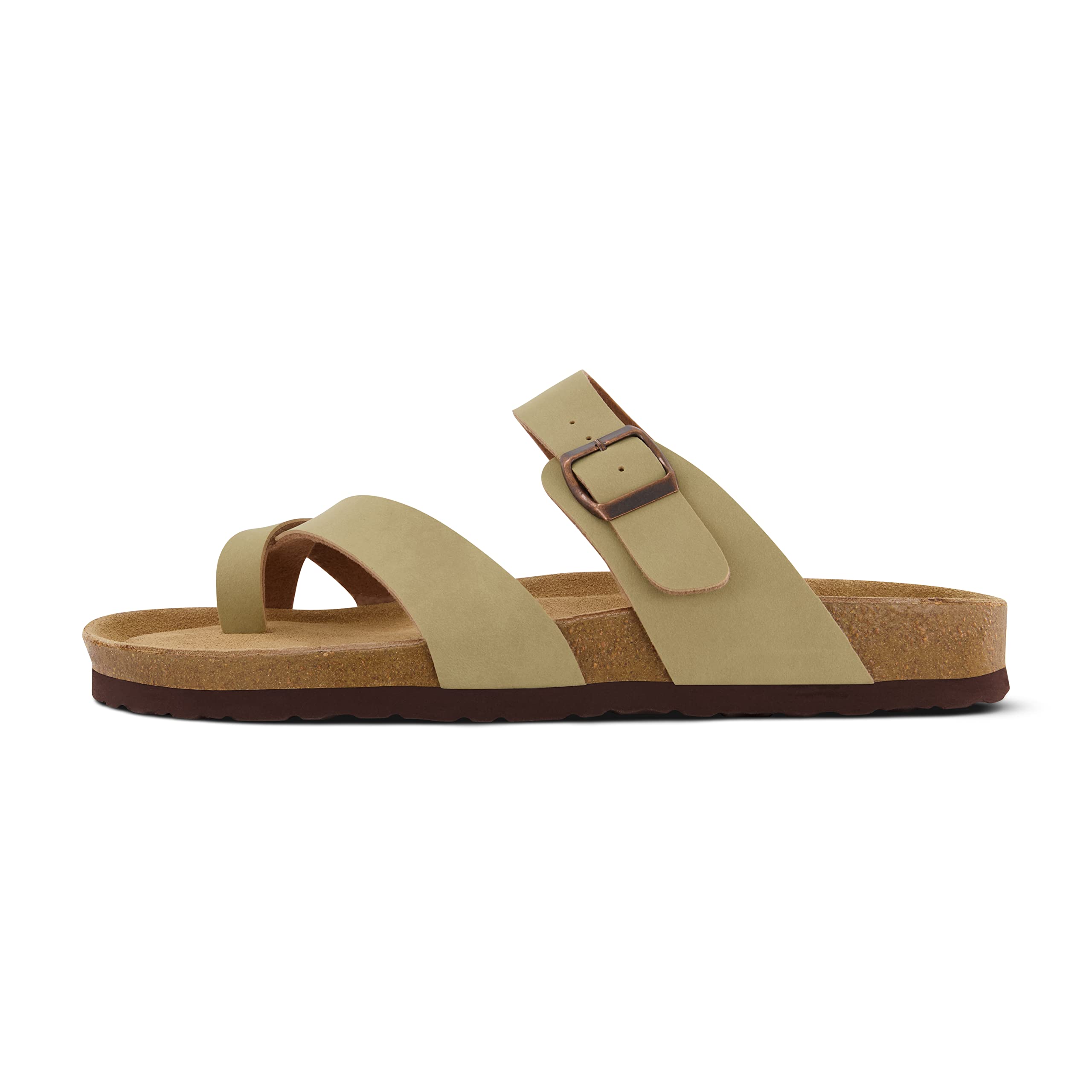 CUSHIONAIRE Men's Luna-M Cork footbed Sandal with +Comfort, Taupe Nubuck 12