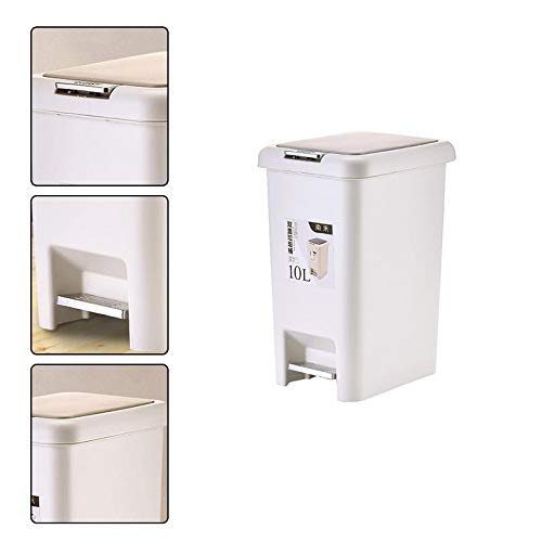 Adaap Step-On Lid Trash Can for Home Kitchen and Bathroom Garbage Trash Can Brushed Rectangular Garbage Bin 10 Gallon,Coffee(A100659vdf)