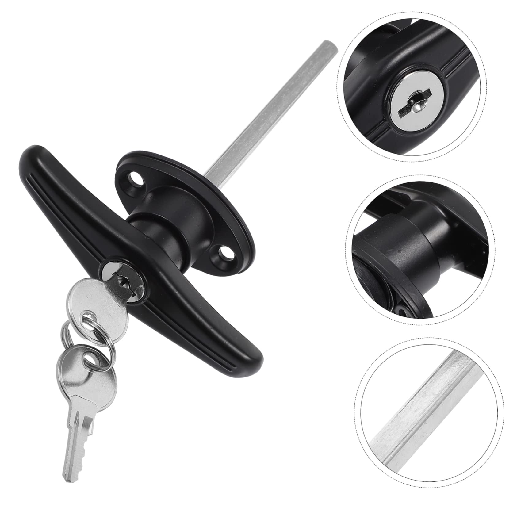 4pcs Handle Lock Replacement Garage Door Lock Shed Door Hardware Shed Door Lock Keyed T-Handle T Handle Assembly Garage Door Hardware T-Handle Garage Door Lock Replacement t Handle