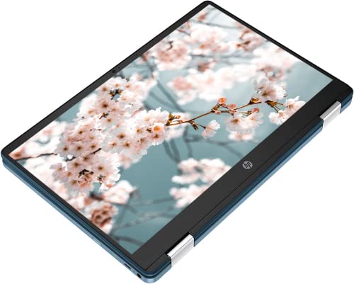 HP 2023 Convertible 2-in-1 Chromebook Laptop, 14" HD IPS Touchscreen, Intel Celeron Processor up to 2.60GHz, 4GB Ram, 64GB SSD, 4K Graphics, Super-Fast 6th Gen WiFi, Chrome OS, Dale Blue(Renewed)