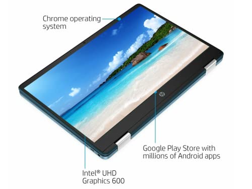 HP 2022 Newest Chromebook X360 Spin 2-in-1 Convertible Touchscreen Laptops for Student & Business, 14'' HD, Intel Celeron N4120, 4GB RAM, 64GB SSD, Webcam, Bluetooth, Stylus Pen Included, Chrome OS