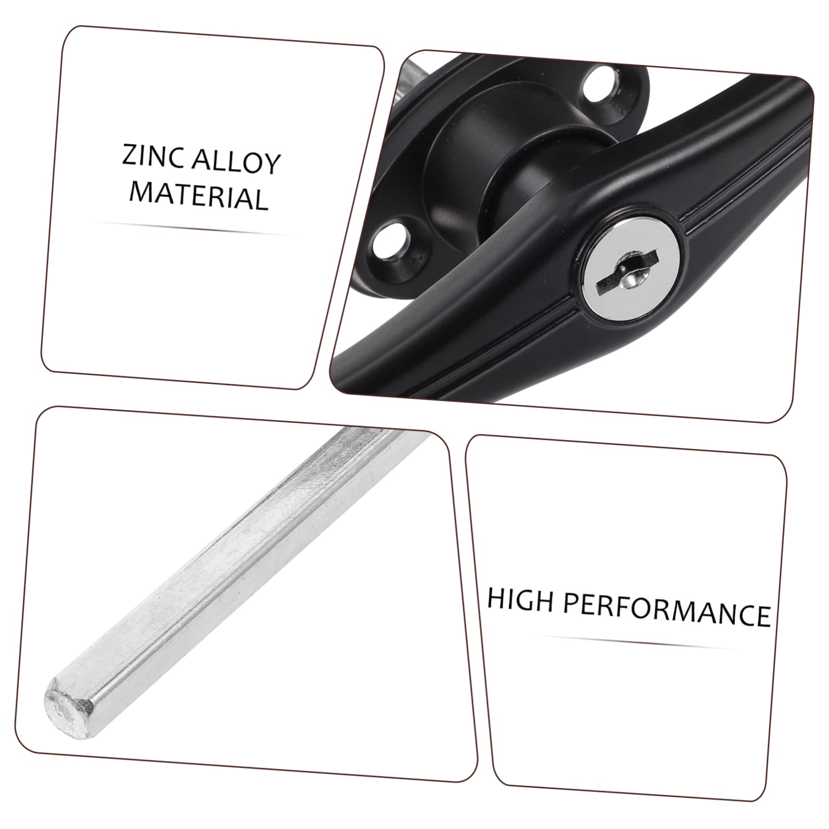 4pcs Handle Lock Replacement Garage Door Lock Shed Door Hardware Shed Door Lock Keyed T-Handle T Handle Assembly Garage Door Hardware T-Handle Garage Door Lock Replacement t Handle