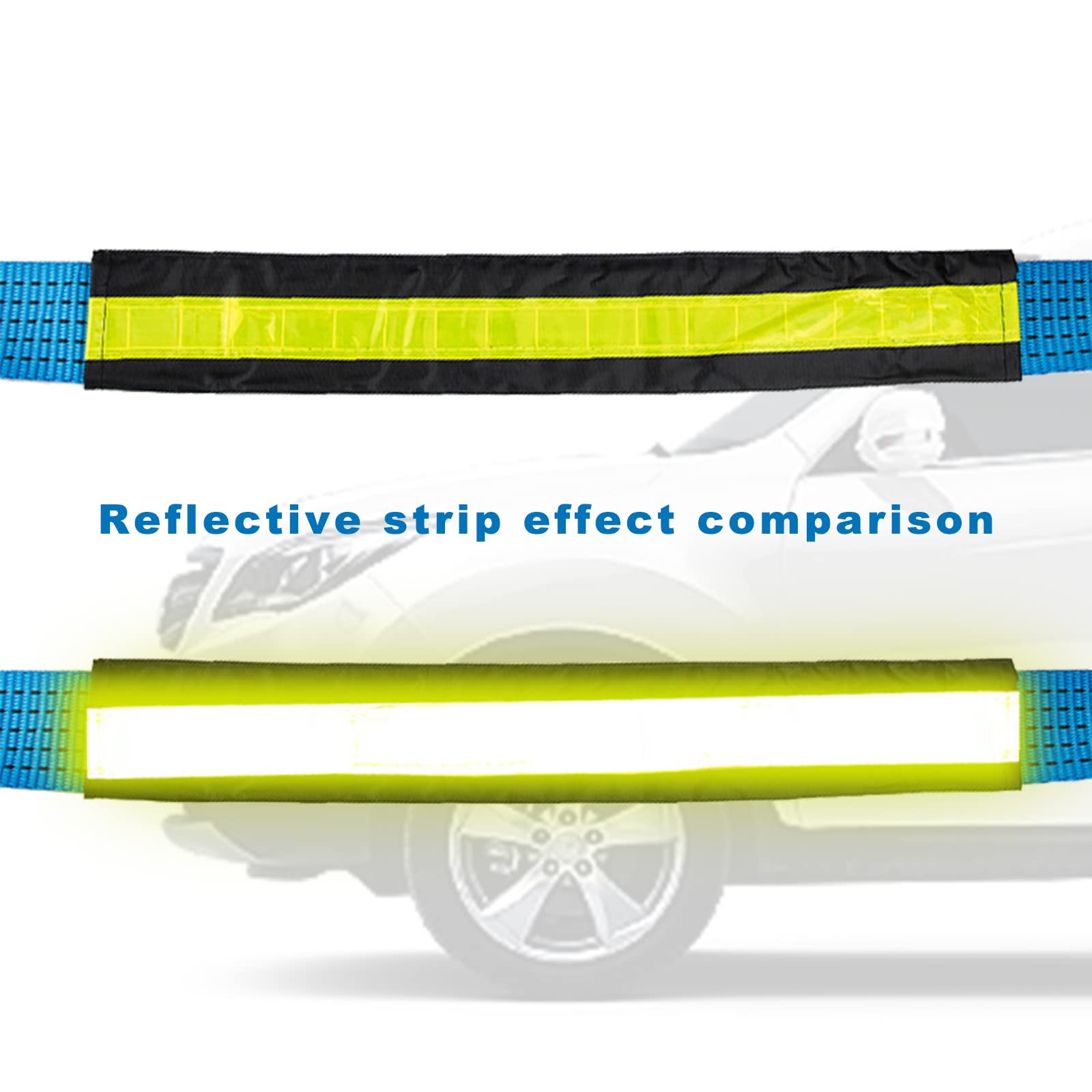 jeseny 1 Pack Car Tow Rope, Super Heavy-Duty 8T Nylon Outdoor Emergency Rescue Rope, 16.4Ft Night Fluorescence Car Tow Strap Duty, Suitable for Various Vehicles Heavy Duty Emergency Towing (Blue)