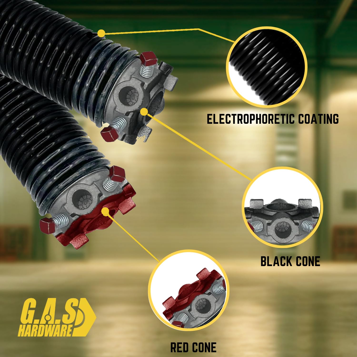 Garage Door Torsion Springs (295 x 2 x 41) | 1" ID Steel Bearing | Left and Right Hand Wound Replacement (Pair)