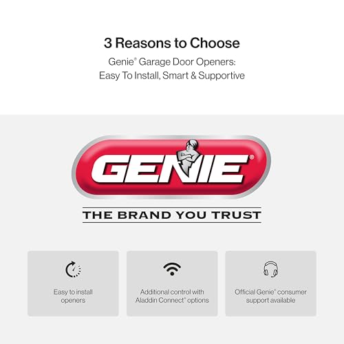 Genie SilentMax 1000 Garage Door Opener - Ultra-Quiet Belt Drive - Includes two 3-Button Pre-Programmed Remotes, Wall Console, Wireless Keypad, Safe T-Beams - Model 3042-TKH, 140V DC Motor