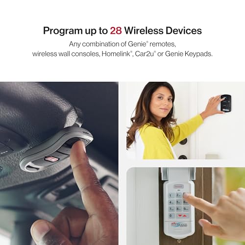 Genie SilentMax 1000 Garage Door Opener - Ultra-Quiet Belt Drive - Includes two 3-Button Pre-Programmed Remotes, Wall Console, Wireless Keypad, Safe T-Beams - Model 3042-TKH, 140V DC Motor
