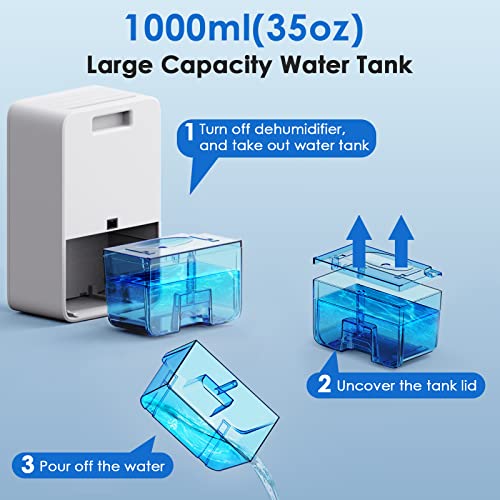 Otwics Dehumidifier for Bathroom, 35oz Dehumidifiers for Room, Dehumidifiers for Home with Timer Auto Shut Off, Portable Small Quiet Dehumidifier for Bedroom, Basement, Closet