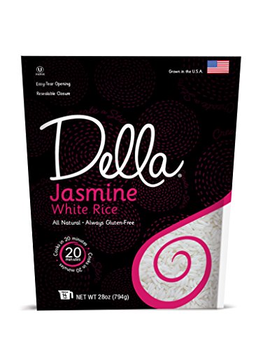 Della Gourmet Jasmine White Rice - All-Natural, Fat & GMO Free (28 oz), Pack of 6
