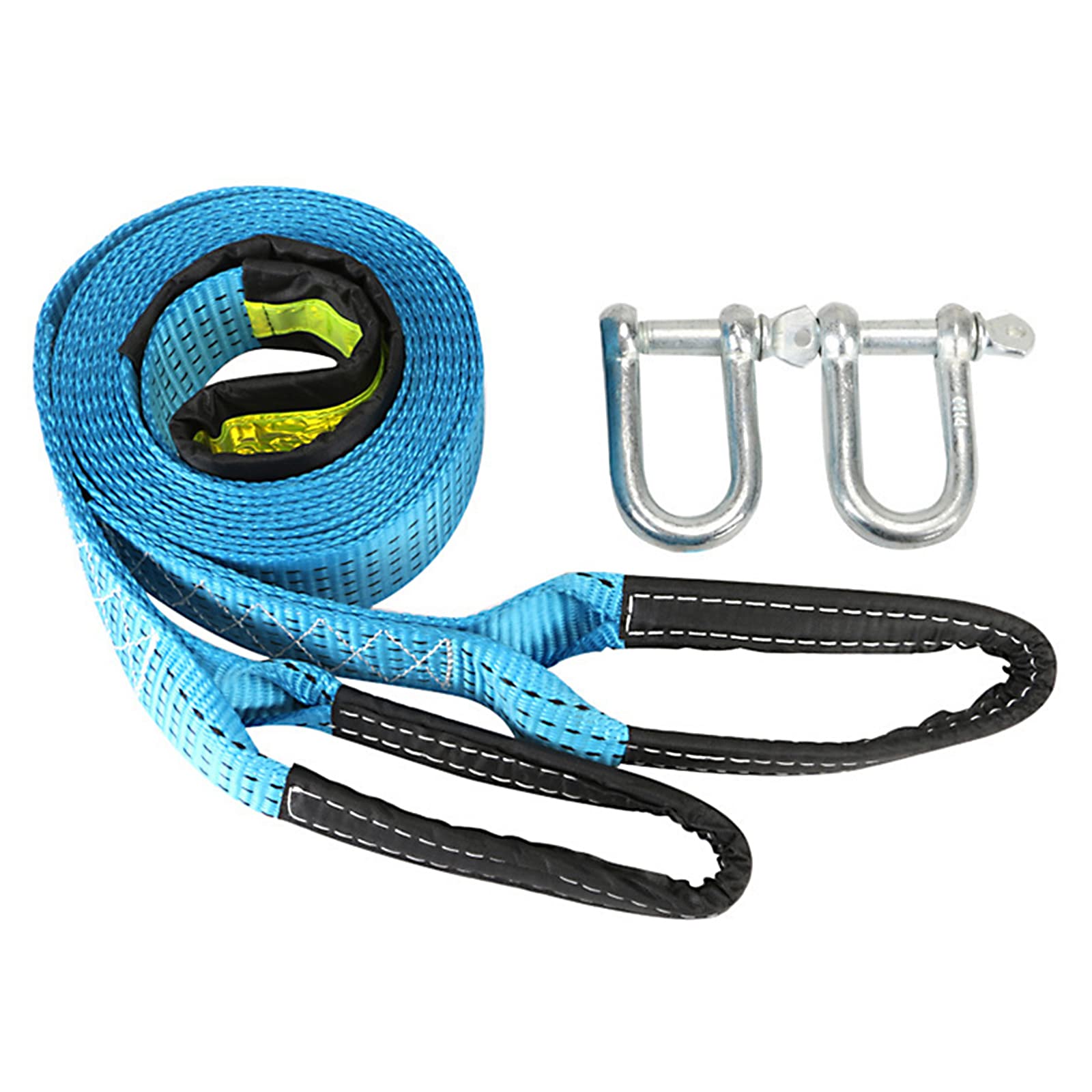jeseny 1 Pack Car Tow Rope, Super Heavy-Duty 8T Nylon Outdoor Emergency Rescue Rope, 16.4Ft Night Fluorescence Car Tow Strap Duty, Suitable for Various Vehicles Heavy Duty Emergency Towing (Blue)