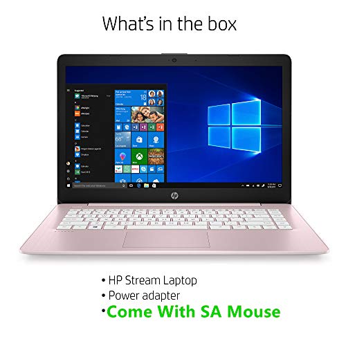 Newest HP Stream 14inch HD(1366x768), Intel Celeron N4000 Dual-Core, 4GB RAM, 64GB eMMC, HDMI, WiFi, Webcam, Bluetooth, Win10 S, Rose Pink (Renewed)