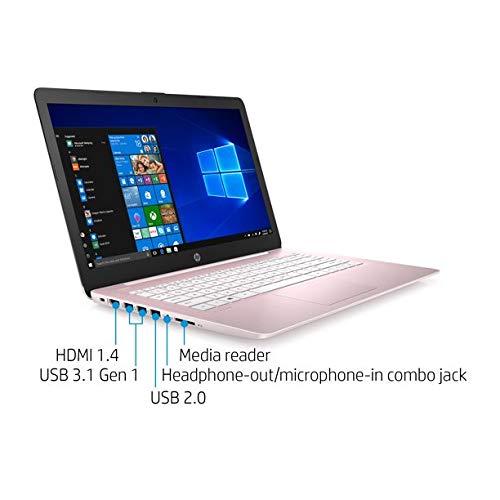 Newest HP Stream 14inch HD(1366x768), Intel Celeron N4000 Dual-Core, 4GB RAM, 64GB eMMC, HDMI, WiFi, Webcam, Bluetooth, Win10 S, Rose Pink (Renewed)
