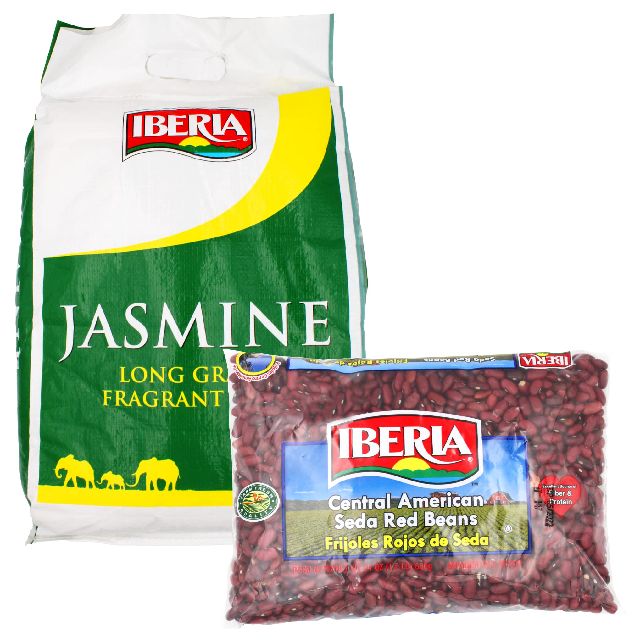 Iberia Jasmine Long Grain Fragrant Rice, 18 lb. + Ibeia Seda Beas, 1.5 lb.
