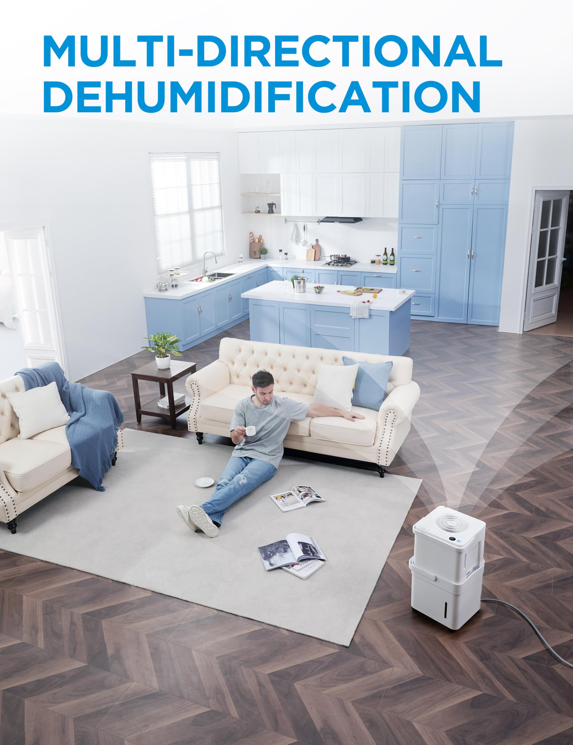 Midea Cube 50 Pint Dehumidifier for Basement and Rooms at Home for up to 4,500 Sq. Ft., Built-in Pump, Drain Hose Included, Smart Control, Works with Alexa (White), ENERGY STAR Most Efficient 2023