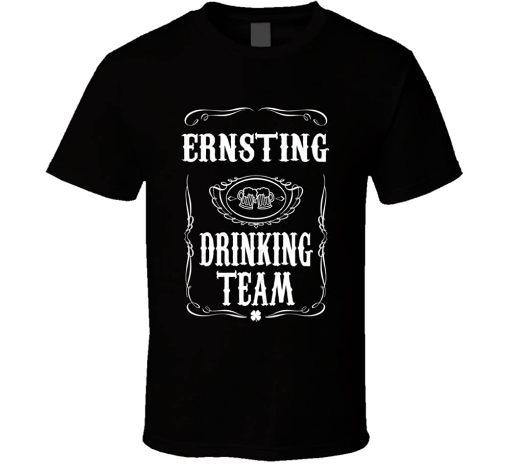 Ernsting Drinking Team Tee Last Name Family Reunion Gift Idea T Shirt L Black