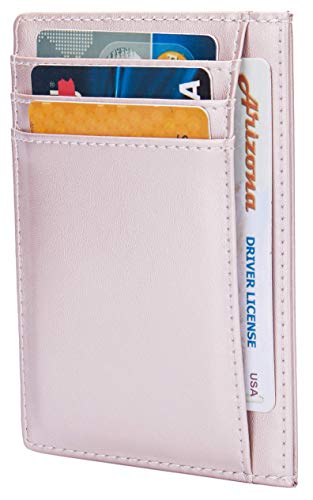 Slim RFID Blocking Credit Card Holder Minimalist Leather Front Pocket Small Wallet for Women Men