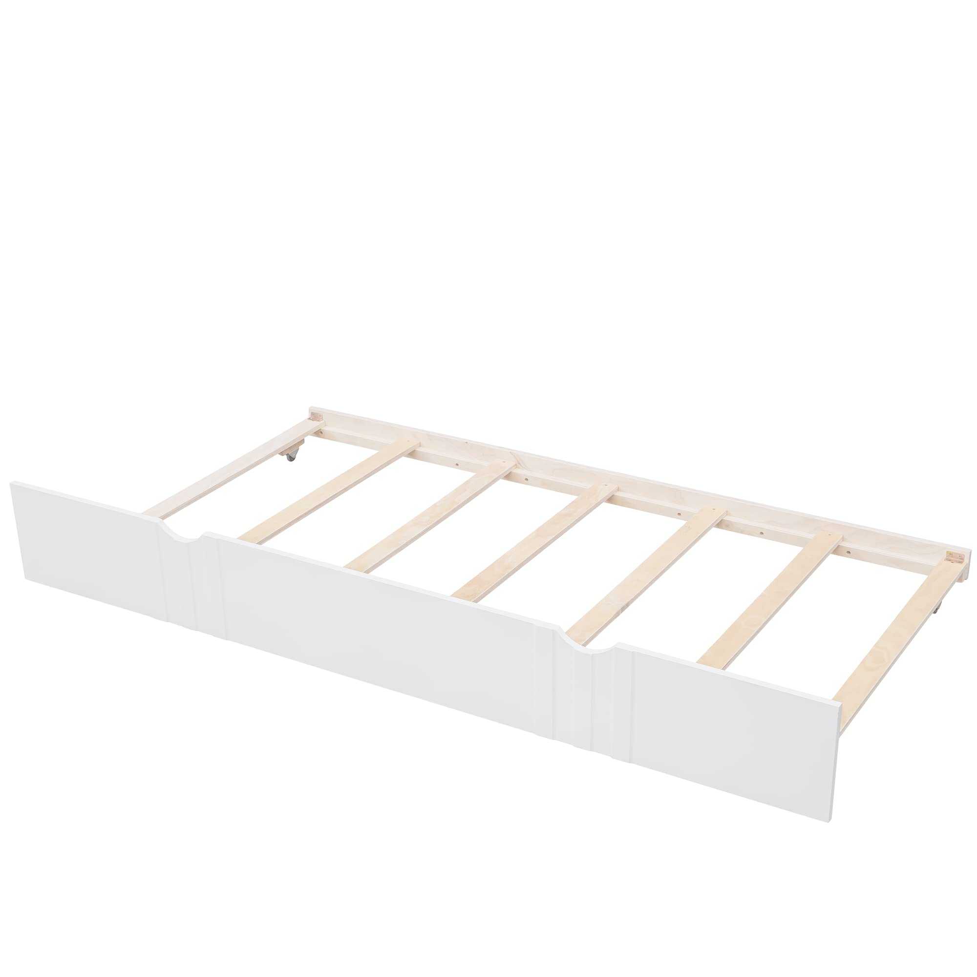 BIADNBZ Twin Size Day Bed with Trundle, Wooden Daybed Frame, for Bedroom Guest Room Office, White