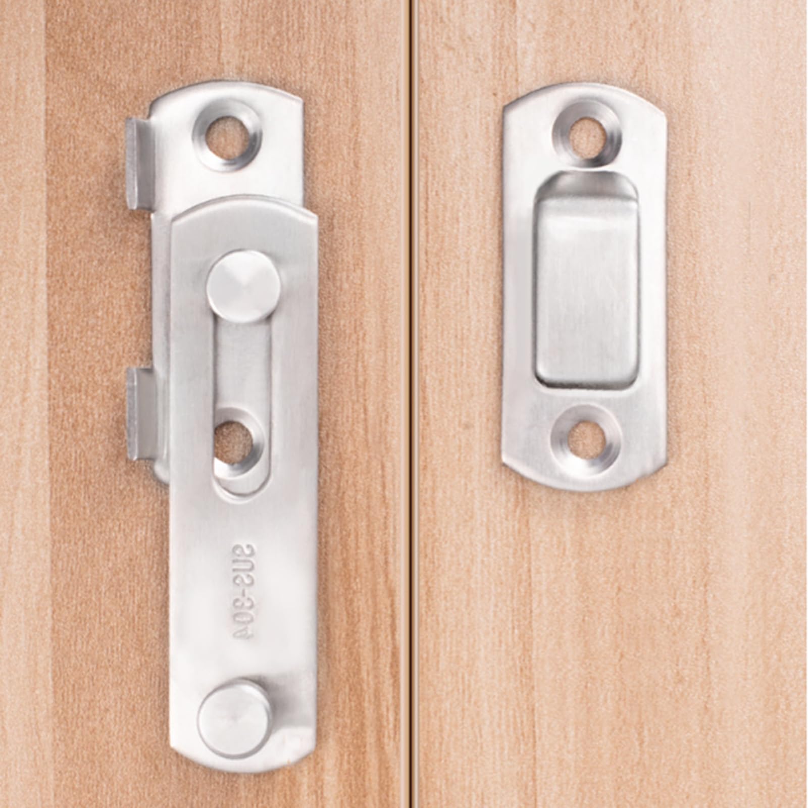 Xisakaca Stainless Steel Gate Flip Latch Lock, 180 Degree Flip Sliding Barn Door Lock, Safe barn Door Locks for Household, Shed, Sliding Doors, Garage, Outdoor Fence