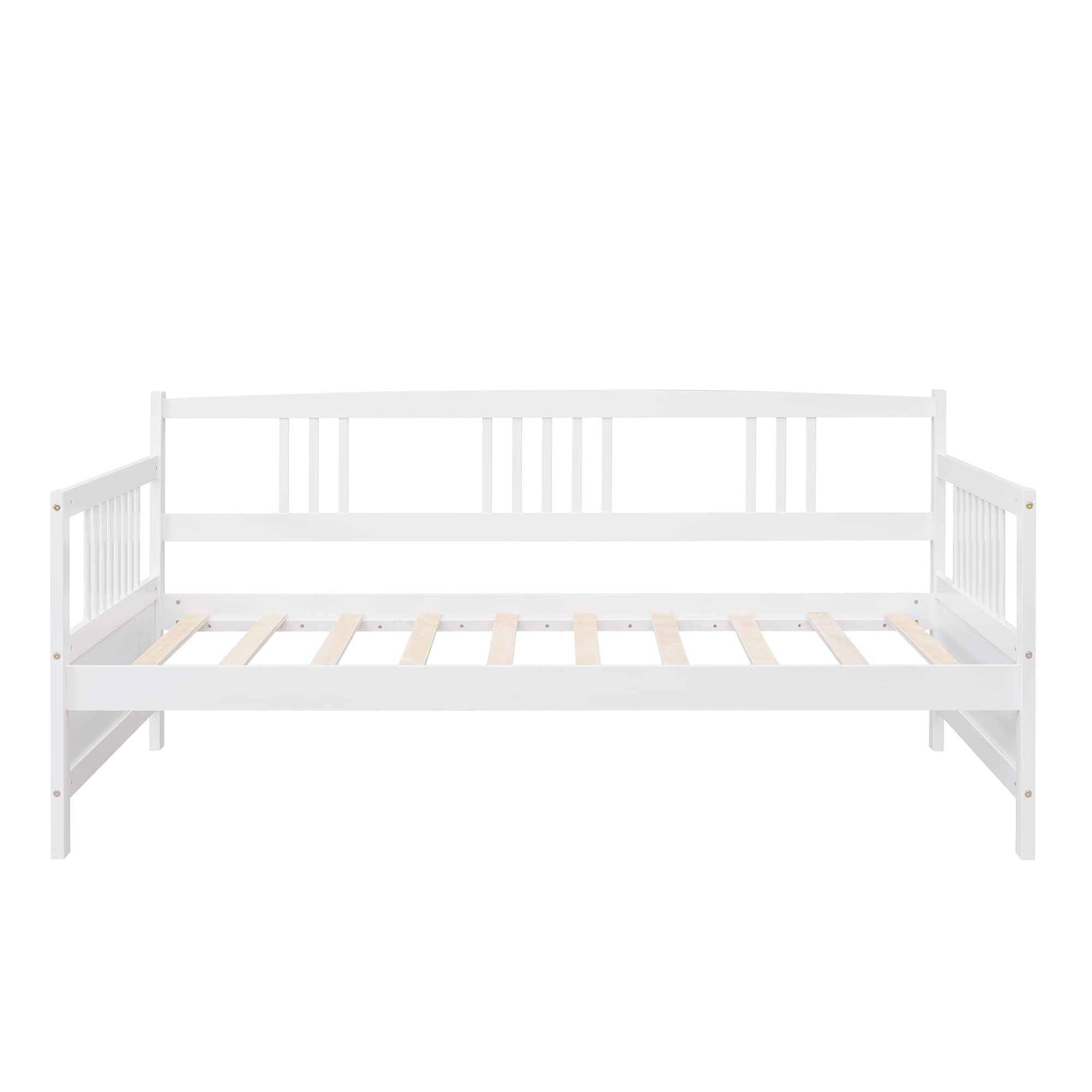 BIADNBZ Twin Size Day Bed with Trundle, Wooden Daybed Frame, for Bedroom Guest Room Office, White