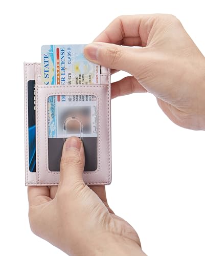 Slim RFID Blocking Credit Card Holder Minimalist Leather Front Pocket Small Wallet for Women Men