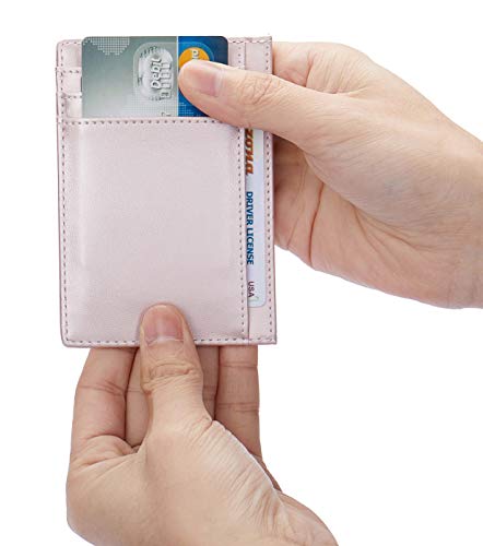 Slim RFID Blocking Credit Card Holder Minimalist Leather Front Pocket Small Wallet for Women Men
