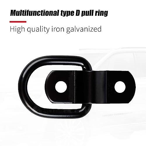neynavy Pack-4 Multifunctional D-Ring Pull Ring, Load 2204.62 lbs Cargo Trailer Anchor Hook, Garage Workshop Wall Hook, Widely Used for Trucks, Pickups, Kayaks, Campers, Vans (Black)